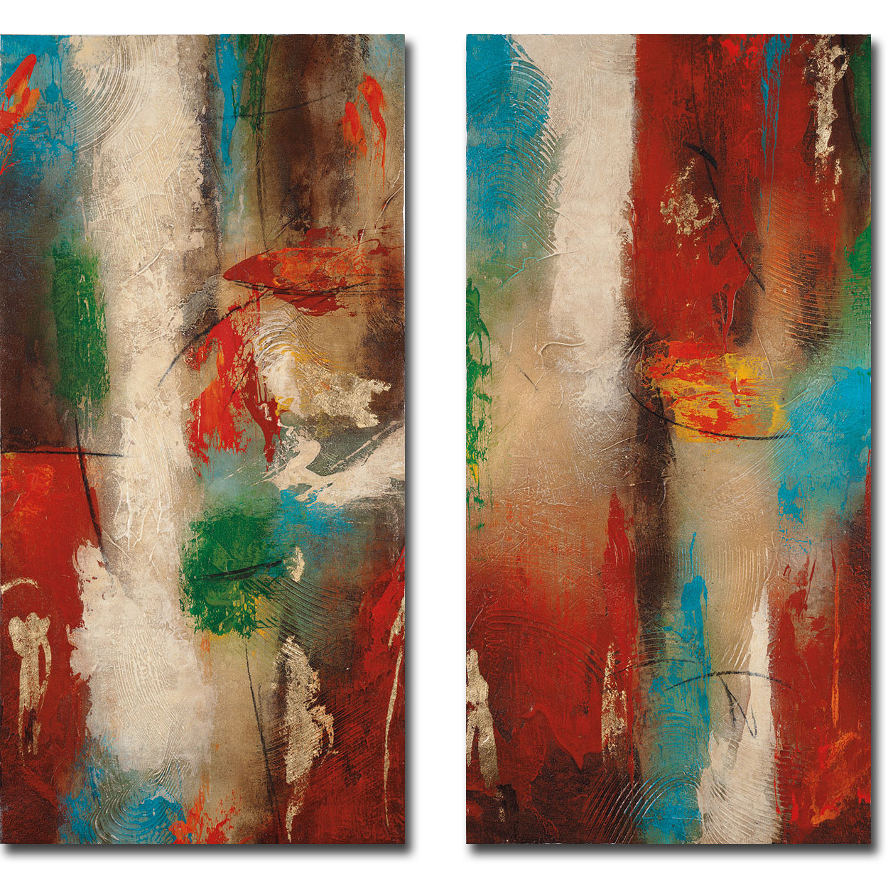 Hokku Designs Ciaron I & II by Nancy Santos - 2 Piece Wrapped Canvas Painting Print Set | Wayfair